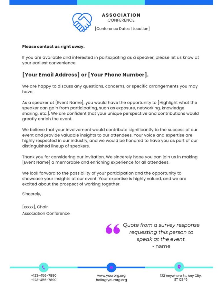 Invitation Letter for Speakers Examples & Best Practices